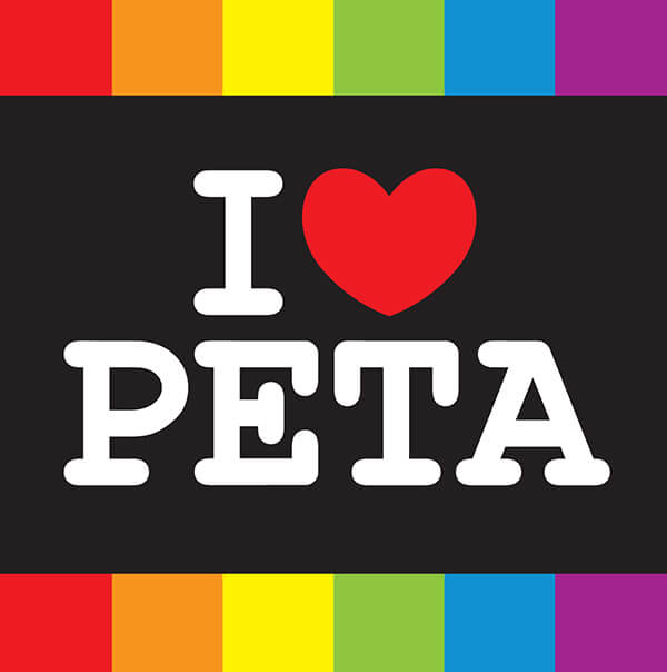 I Heart PETA Pride Sticker | PETA Literature