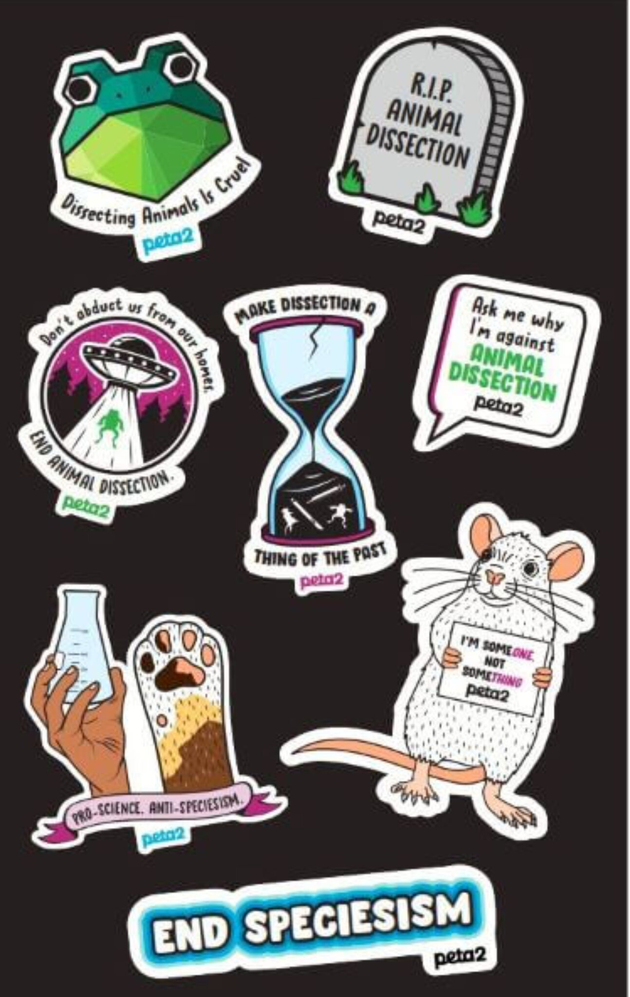 Dissection Sticker Sheet | PETA Literature