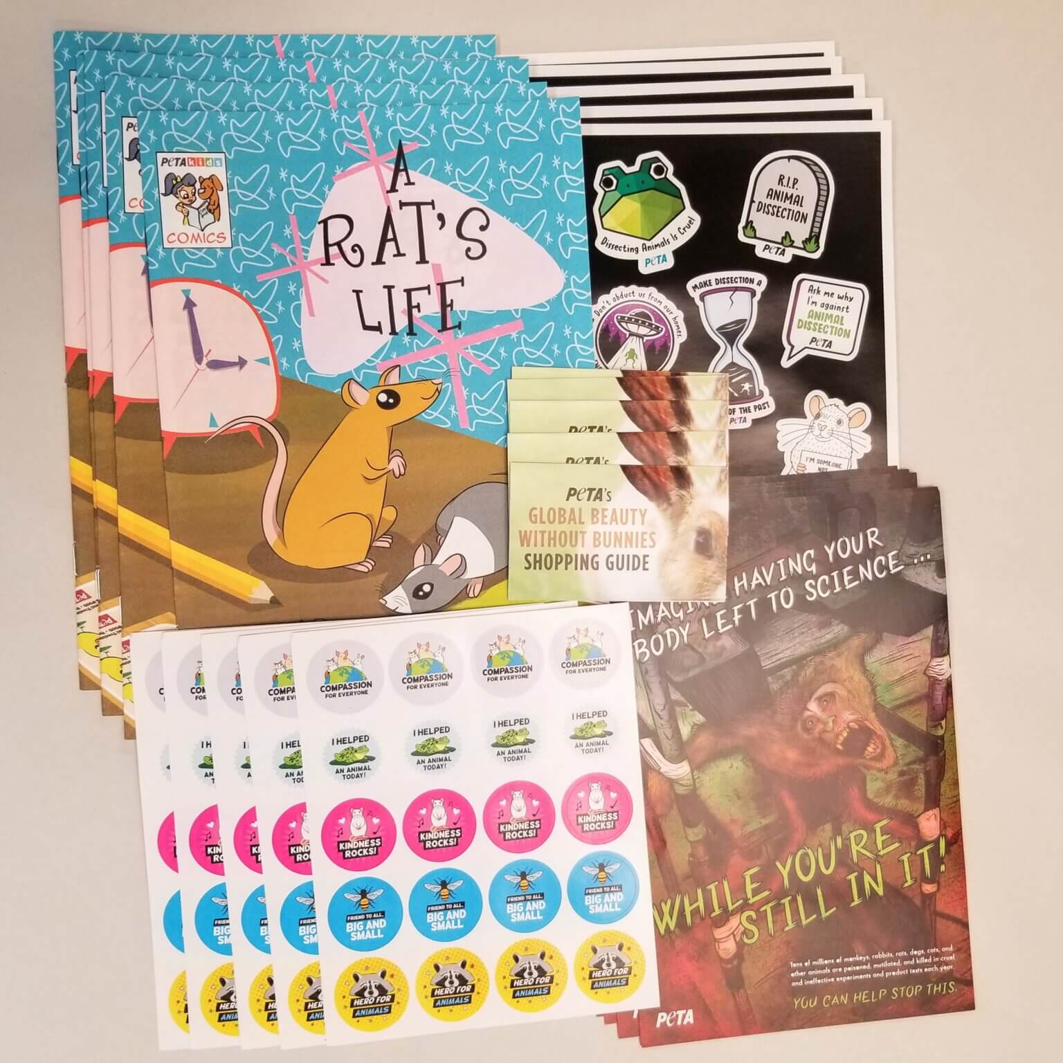 PETA Kids Variety Sticker Sheets | PETA Literature