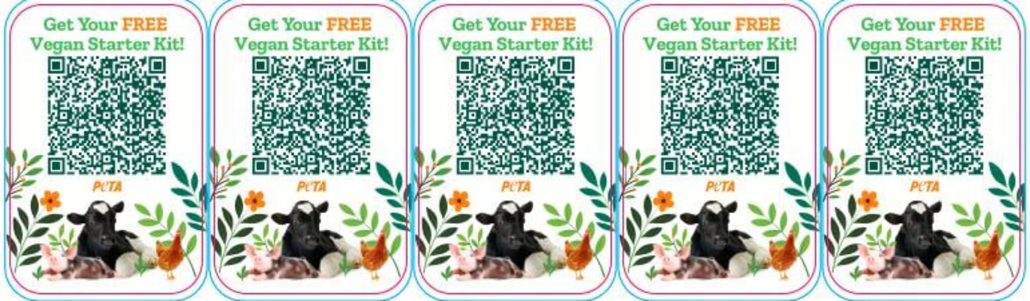 VSK QR Code Sticker Sheet | PETA Literature